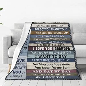 CIUGOIG Gifts for Grandpa Blanket Retirement Gift from Granddaughter Flannel Throw Blankets 50"X60"