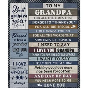 CIUGOIG Gifts for Grandpa Blanket Retirement Gift from Granddaughter Flannel Throw Blankets 50"X60"