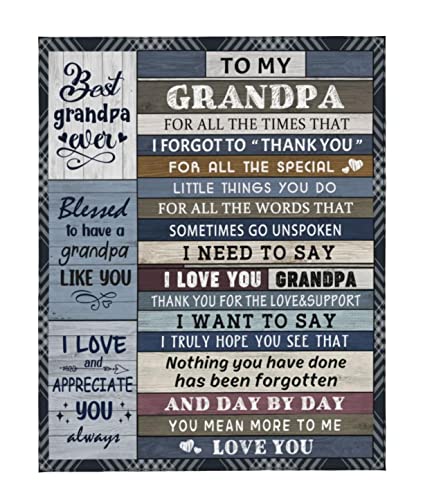 CIUGOIG Gifts for Grandpa Blanket Retirement Gift from Granddaughter Flannel Throw Blankets 50"X60"