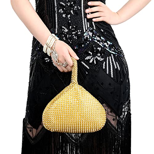 Evening Clutch Purses for Women Rhinestone Clutch Diamond Purse Bag 1920s Flapper Handbag Night Wedding Formal Crystal Purse