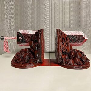 antescort berserk bookends, dragon slaying knife bookstop, book holder for shelves, decorative bookends for shelves, dragonslayer berserk bookends skulls bookends reading bookshelf