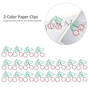 20Pcs Metal Paper Clips, Cherry Shaped Paperclips Bookmarks, Paper Clips Bookmarks Planner Clip Fruit Shaped