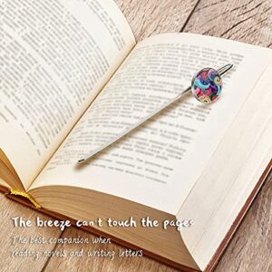 Exquisite Personalized Silver Metal Bookmark with Customized Pattern,Durable Creative Stainless Steel Book Marker as Gift for Kids Teens Adult Colorful Octopus