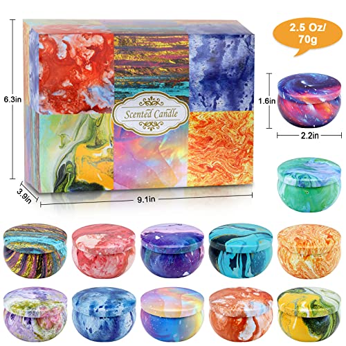 12 Pack Scented Candles Gift Set 2.5oz Strong Fragrance Aromatherapy Candles Natural Soy Wax Candles Portable Travel Tin Jar Candles Gifts for Home Scented Decoration Birthday Valentine'sDay