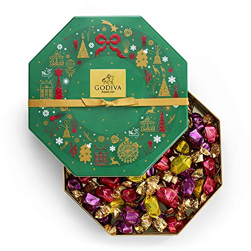 Godiva Chocolatier Assorted Chocolate Truffles G Cube Tin Gift Box, Holiday Collection, 50-Pieces, 14.5 Ounce