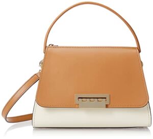 zac zac posen eartha zip top crossbody bag, camel