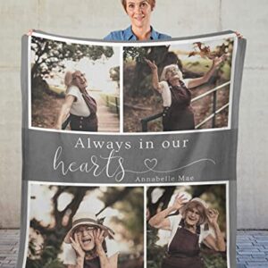 Personalized Memorial Throw Blanket with Pictures Change, Mom Loss Gift, Custom Memorial Blanket, Gift of Sympathy, Bereavement Gift, Mom Memorial Gift, Fleece Sherpa (30x40, 50x60, 60x80 inches)