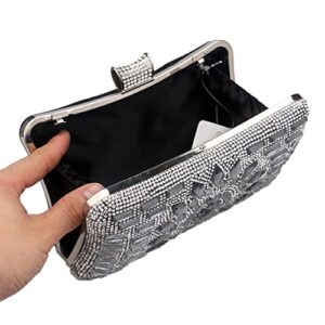 Acrylic Women Evening Bag Diamonds Purse Handbags Chain Shoulder Wedding Party Evening Clutches Messenger Bag Christmas (Blue)