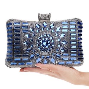 Acrylic Women Evening Bag Diamonds Purse Handbags Chain Shoulder Wedding Party Evening Clutches Messenger Bag Christmas (Blue)