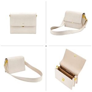 JW PEI Women's Mini Flap Crossbody (Ivory Lizard)