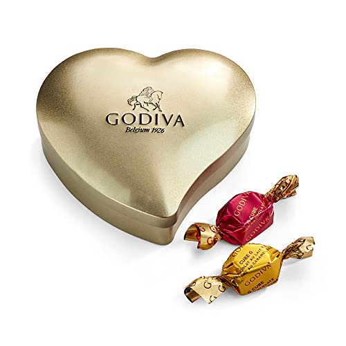 Godiva Chocolatier Assorted Chocolate Gift Box Heart-Shaped Tin, 12-Ct.