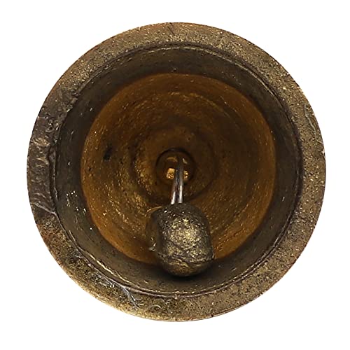 HANDTECHINDIA 3" Height Indian Brass Bells Jingle Bells for Home Door Décor, Crafts, Chimes, Christmas Décor, Cow Pet Bells Christmas Craft Bells for Christmas Decorations- Antique (2)