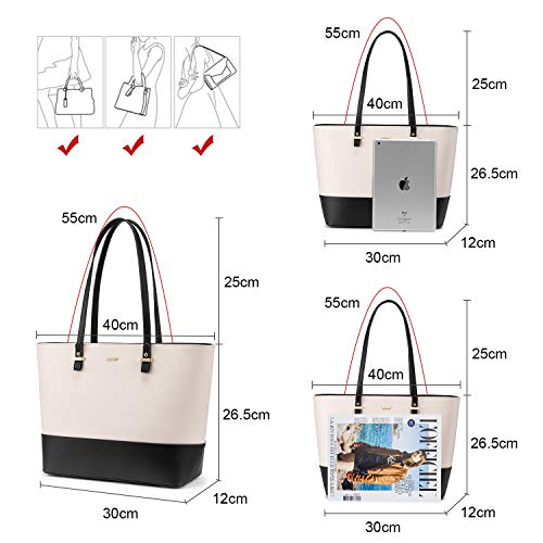 LOVEVOOK Purses for Women Large Handbag Faux Leather Tote Bag School Shoulder Bag with External Pocket