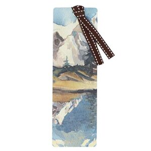 Premium Scripture Bookmark They Will Soar on Wings Isaiah 40:31 Bible Verse Scenic Watercolor Mountains Inspirational Bookmark for Men and Women w/Ribbon