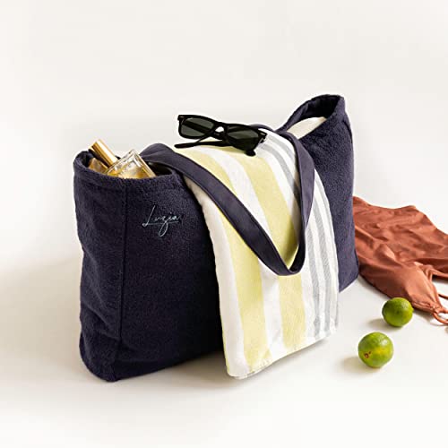 Luzia Beach and Pool Tote Bag - Extra Large, Reversible, Shoulder Bag - Made of Luxuriously Soft Premium Cotton