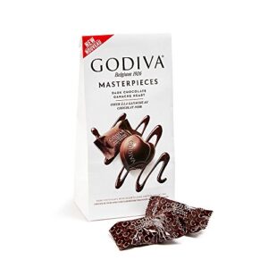 Godiva Chocolatier Masterpiece Dark Chocolate Ganache Hearts Bags, Chocolate Treats, Chocolate Snacks, Gourmet Chocolates, Chocolate Truffles, Office Treats, Set of 6, 4.9 Ounce