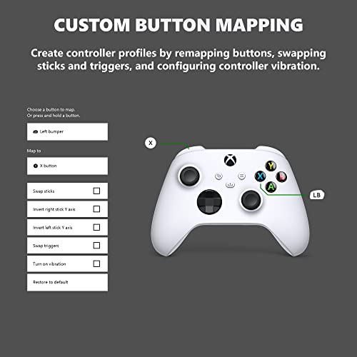 Microsoft Controller for Series X / S, & Xbox One (Latest Model) - Robot White (Renewed)