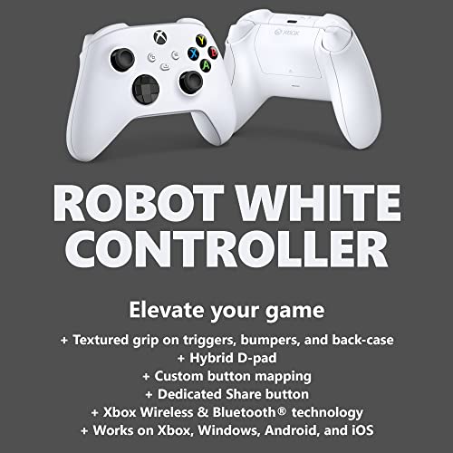 Microsoft Controller for Series X / S, & Xbox One (Latest Model) - Robot White (Renewed)