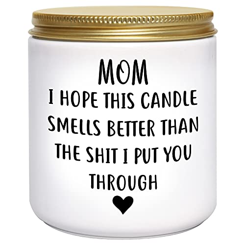 Mothers Day Gifts for Moms from Daughter Son 7oz Lavender Scented Candles Happy Birthday Gifts for Mom Funny Soy Eco-Friendly Long Lasting Handmade Natural Soy Max Candle Christmas Presents for Mom