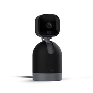 blink mini pan-tilt camera | rotating indoor plug-in smart security camera, two-way audio, hd video, motion detection, works with alexa (black)