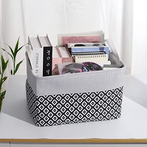 Storage Basket 2-Pack Large Fabric Storage Basket for Shelves Collapsible Storage Bins with Handles Closet Storage Bins for Organizers