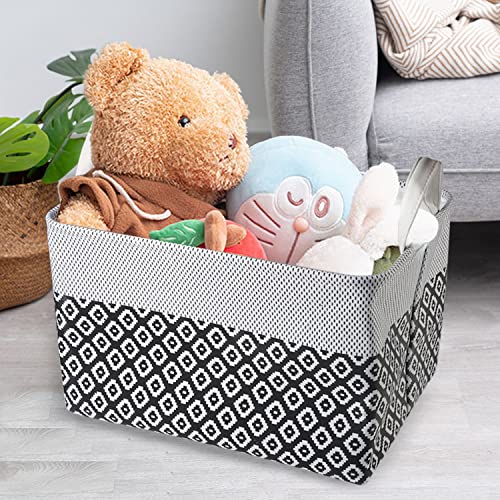 Storage Basket 2-Pack Large Fabric Storage Basket for Shelves Collapsible Storage Bins with Handles Closet Storage Bins for Organizers