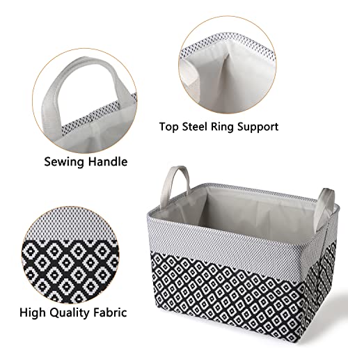 Storage Basket 2-Pack Large Fabric Storage Basket for Shelves Collapsible Storage Bins with Handles Closet Storage Bins for Organizers