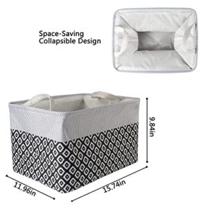 Storage Basket 2-Pack Large Fabric Storage Basket for Shelves Collapsible Storage Bins with Handles Closet Storage Bins for Organizers