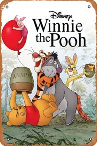 ysirseu winnie the pooh movie poster retro metal tin sign 8×12 inch, 8 x 12 inch