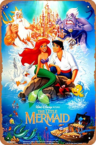 The Little Mermaid Movie Poster 5 Retro Metal Tin Sign 8x12 Inch