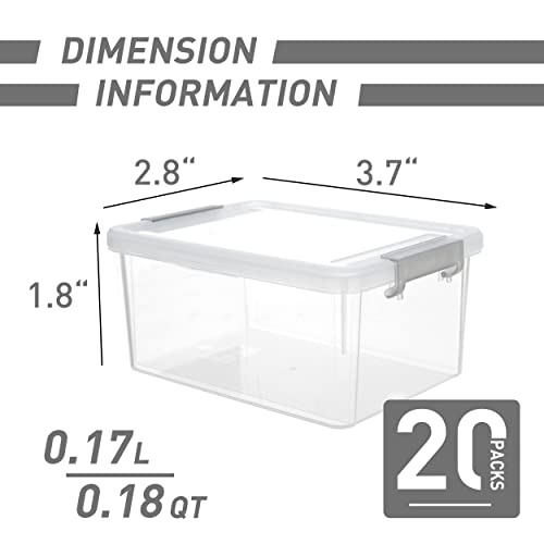 Citylife 20 Packs 0.18 QT Plastic Bead Organizers & 6 Packs 3.2 QT Small Storage Bins with Lids Storage Containers for Organizing Stackable Clear Storage Boxes