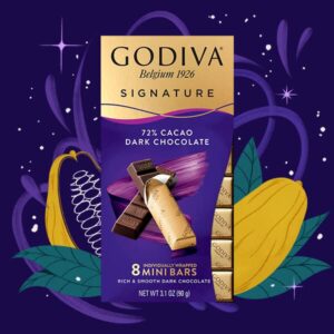 Godiva Signature 72% Cacao Dark Chocolate Mini Bars - 3.1oz