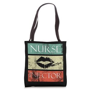 vintage nurse injector retro aesthetic nurse injector tote bag