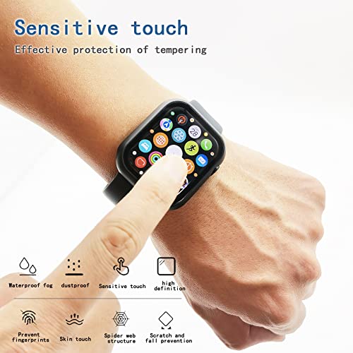 Totamon [2 Pack] Compatible with Apple Watch Series 7 41mm Screen Protector Case, iWatch Case, Hard PC Case Built-in Tempered Glass Screen, Ultra-Thin HD Bumper Protective Cover (41mm, Clear)