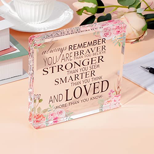 AerWo Inspirational Gifts for Her Him, Motivational Quotes Desk Decor Gifts for Birthday & Graduation, Positive Plaque for Home Office