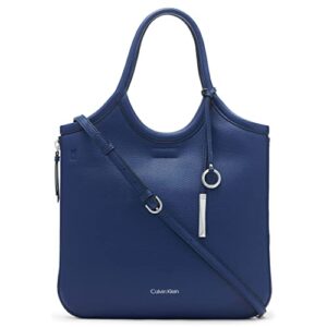 calvin klein gabrianna novelty slim side zip tote, medieval blue