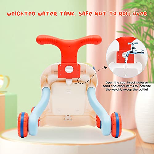 Baby Learning Walker 3 in 1 Sit-to-Stand Learning Walker Kids Activity Center with Weight Gain Design Table Lights Music Phone Multifunction Educational Push Toy for Toddlers Boys Girls (Colorful)