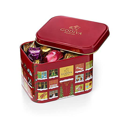 Godiva Chocolatier Holiday 2022 15 Piece G Cube Tin, Chocolate Truffle Gift Box – Individually Wrapped Assorted Gourmet Candy - Unique Gift for Chocolate Lovers, 4.3 ounces