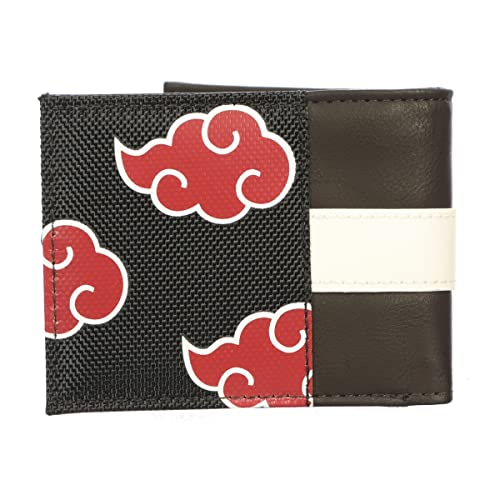 Akatsuki PU Applique Nylon and PU Bifold Naruto Wallet