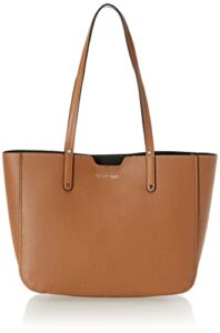 calvin klein dilan novelty organizational tote, caramel textured