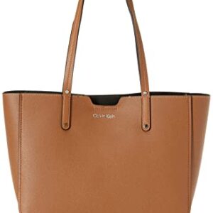 Calvin Klein Dilan Novelty Organizational Tote, Caramel Textured