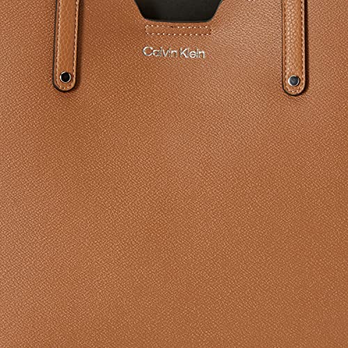 Calvin Klein Dilan Novelty Organizational Tote, Caramel Textured