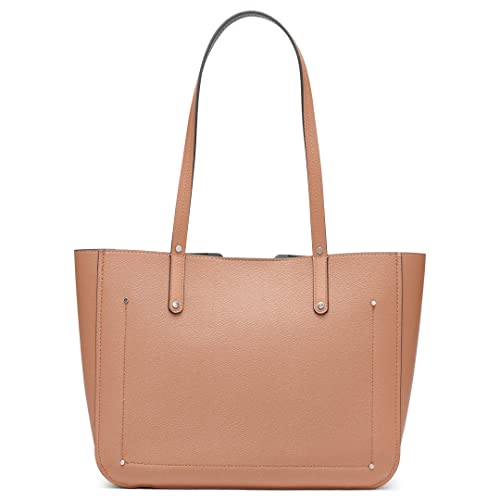 Calvin Klein Dilan Novelty Organizational Tote, Caramel Textured