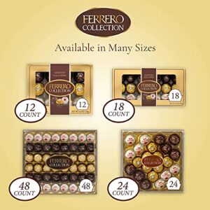 Ferrero Collection Premium Gourmet Assorted Hazelnut Milk Chocolate, Dark Chocolate And Coconut, Mother's Day Gift, 4.6 oz, 12 Count