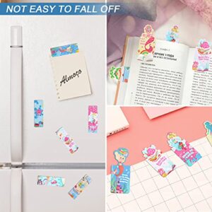 MWOOT 24Pcs Mermaid Magnetic Bookmarks for Kids, Cute Magnet Book Markers Kit for Book Lovers, Ocean Design Magnetic Page Marker Bookmark Supplies for Students Reading Lovers(12 Styles,4.5x3CM)