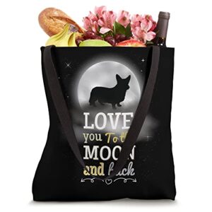 Cardigan Welsh Corgi Love To The Moon Tote Bag