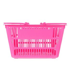 popetpop shopping basket, grocery baskets with handles, shelf baskets, merchandise storage basket stackable basket set with handles for shop home storage, shopping baskets for retail store