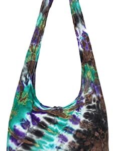 TIE DYE Bohemian Hipster Hobo Boho Hippie Crossbody Bag Purse White Tone 39" (W412)