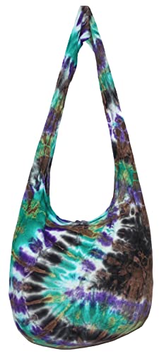 TIE DYE Bohemian Hipster Hobo Boho Hippie Crossbody Bag Purse White Tone 39" (W412)