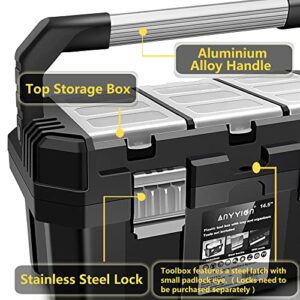 Anyyion 14.5-Inch Tool box with Removable Tray , Truly Strong and Durable For Craft Storage, Household（14.5In）